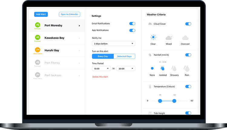Alerts · PredictWind